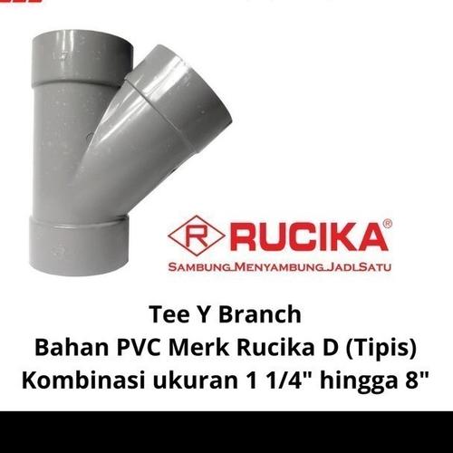 Jual Tee Y Branch 4" x 4" 45 derajat - D (Tipis) Rucika PVC - Jakarta ...