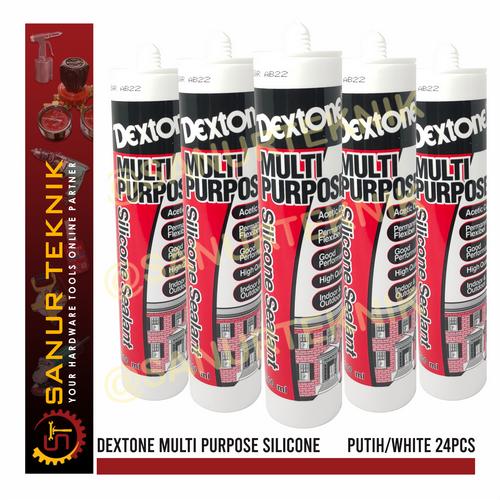 Jual DEXTONE Multi Purpose Silicone Sealant Lem Silikon PUTIH WHITE PER ...