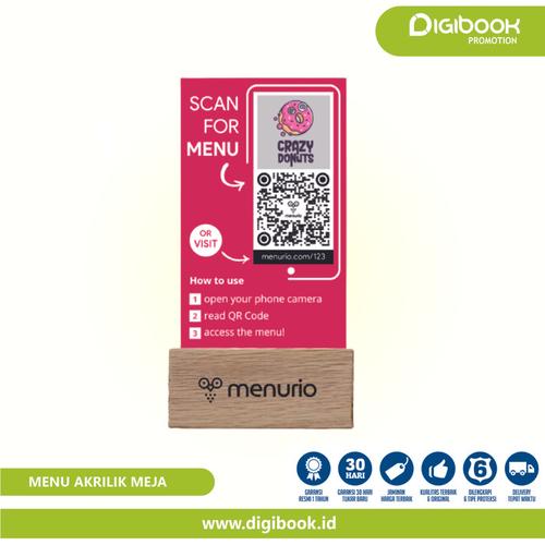 Jual Standing QR Code Menu Resto / Standing QR code Akrilik 3mm Menu ...