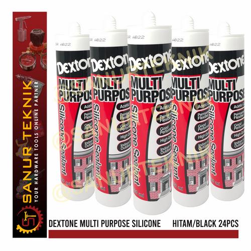 Jual DEXTONE Multi Purpose Silicone Sealant Lem Silikon HITAM BLACK PER ...