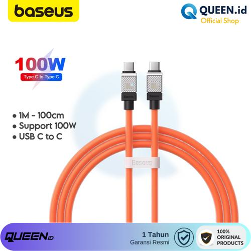 Jual Baseus Coolplay Kabel Data Charger USB TYPE C to C 1M 100W 5A QC PD - Orange - Kab ...