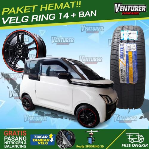 Jual Paket Velg Plus Ban mobil wuling air ring 14 hsr nx spo lubang 4 PNP - VELG AJA - Kota ...