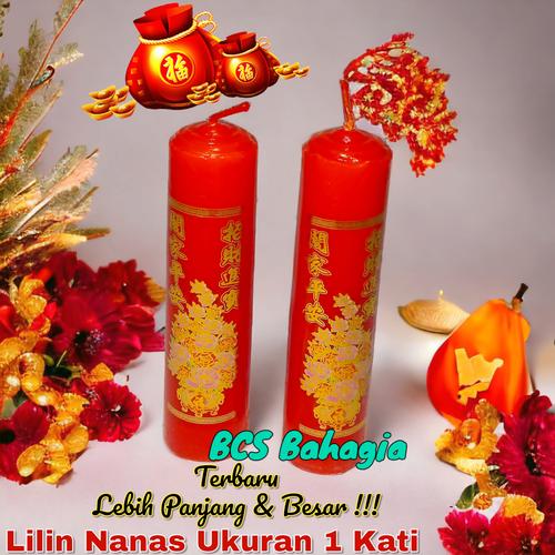 Jual lilin warna merah ukuran besar 1 kati sembahyang puja dewa dan ...