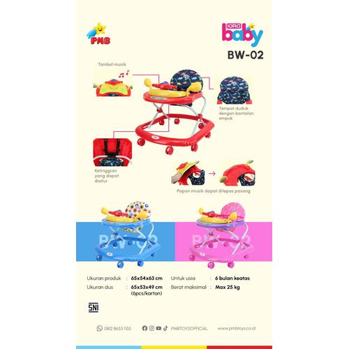 Jual PMB Iora Baby Walker - Kursi Roda Baby -Kursi Belajar Jalan Baby ...