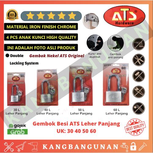 Jual Gembok Besi 50mm Leher Panjang Oval Chrome ATS Brand - Jakarta ...