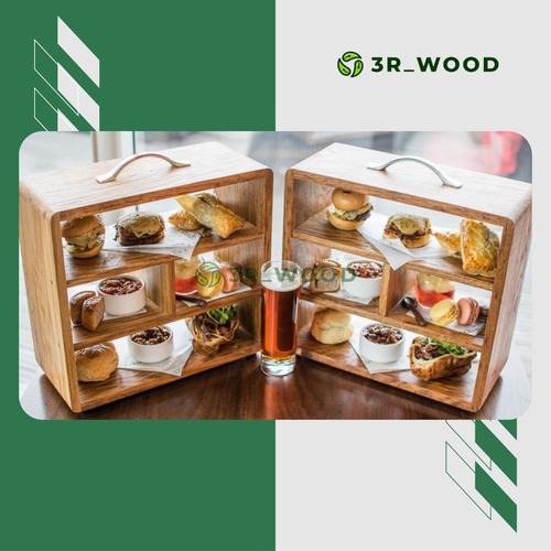 Jual Rak Kayu Makanan Jepang/Display Sushi Kayu untuk Kedai - Walnut ...