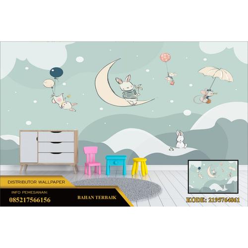 Jual wallpaper custom 3d tema animasi kids - sticker lantai - Kab ...