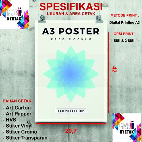 Jual Cetak Poster A3 - Art Carton 260g & Bahan Linen - A5 1 sisi, tanpa ...
