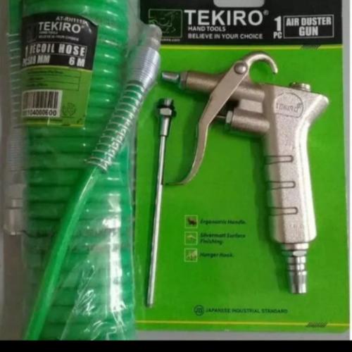 Jual PAKET SELANG KOMPRESOR RECOIL 6 METER DAN AIR DUSTER GUN TEKIRO ...