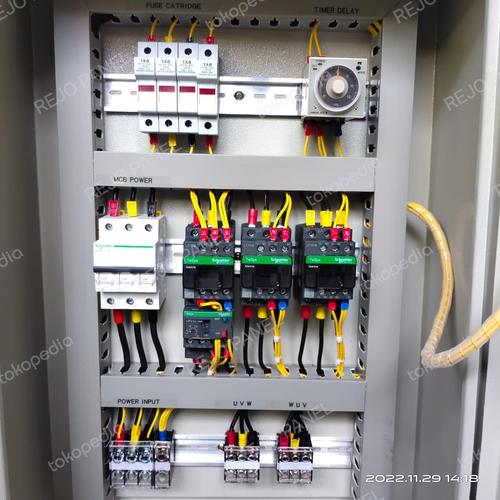 Jual panel star delta 15 kw - mcb 3p 32a - kontaktor LC1D18M7 Schneider ...