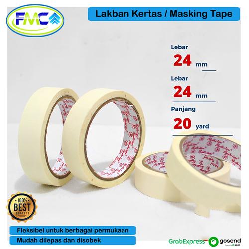 Jual Isolasi Lakban Kertas Masking Tape 12 24 48 mm Selotip Besar Kecil ...