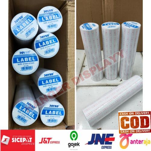 Promo KERTAS LABEL HARGA JOYKO 1 BARIS LB-2RL BIRU MX5500 REFILL ISI ...