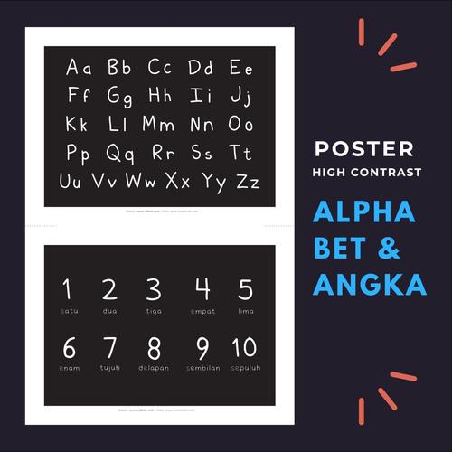 Jual Poster edukasi ALFABET ANGKA, HIJAIYAH ANGKA, WARNA BENTUK, 3 ...