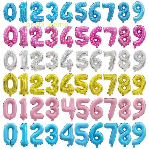 Jual BAF04 Balon Aluminium foil warna 16 inch balon Angka Dekorasi ...