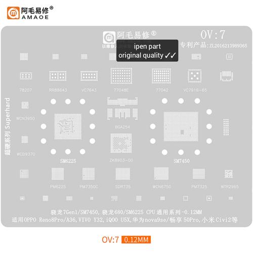 Jual Plat Cetakan OV7 Sdr735 Wcd9370 Sm6225 Sm7450 Bga Stencil Original - Kab. Tangerang - ipen ...