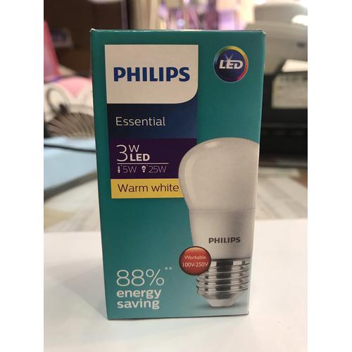 Jual PHILIPS LAMPU LED 3W Bohlam 3 w watt Bulb PUTIH / KUNING Essential ...