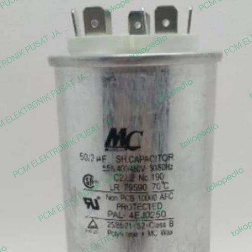 Jual kapasitor capacitor ac 50+2 uf 450 vac mc 50uf+2uf 400v 450v ...