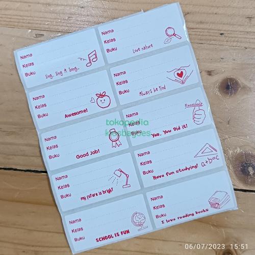 Jual Sticker Label Anak Sekolah Buku Mata Pelajaran - pattern bg ...