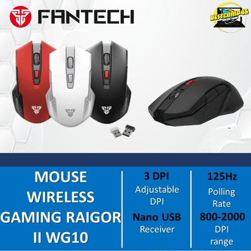Jual Fantech Mouse Wireless Gaming Raigor II WG10 Black Gray Red White ...