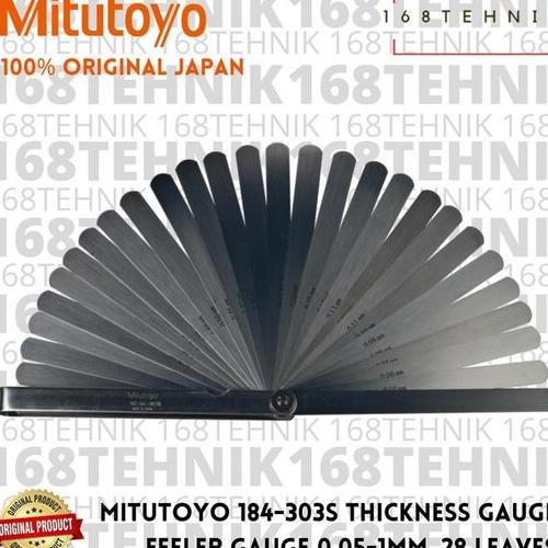 Jual New Mitutoyo 184-303S Thickness Gauge / Feeler Gauge 0,05-1Mm , 28 ...