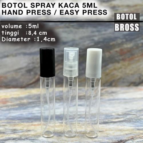 Jual Botol Vial Kaca 5ml Model Press Tangan / Hand Easy Press Sample ...