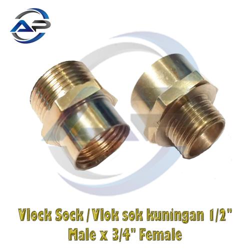 Jual Vlock Sock / Vlok sok kuningan 1/2" Male x 3/4" Female - Jakarta ...