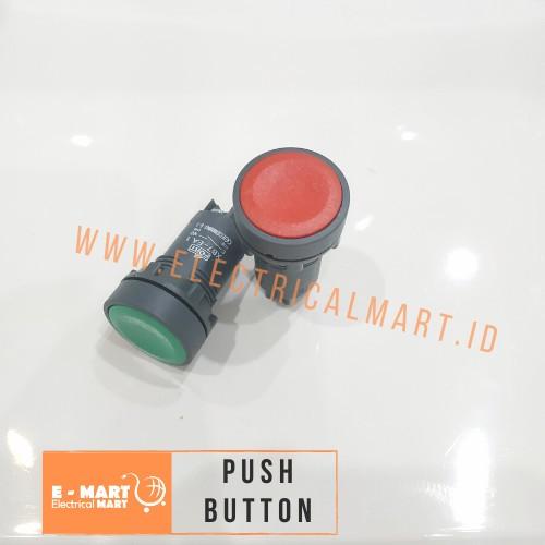 Jual FORT Push Button Tombol XB7 22mm 1NO 1NC Start Hijau / Stop Merah ...