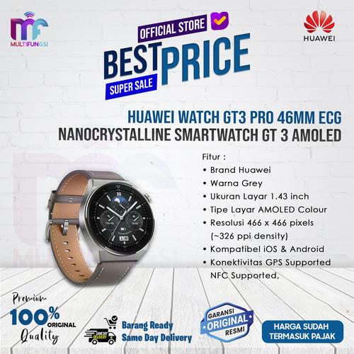 Promo Huawei Watch GT3 Pro 46mm ECG Nanocrystalline Smartwatch GT 3 ...