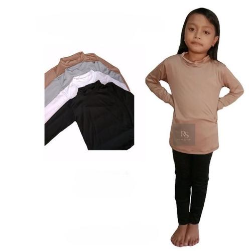 Promo Mangset anak lengan panjang spandek polos - M 5-9 Tahun,, Putih ...