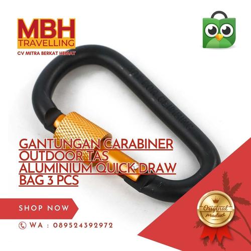 Jual GANTUNGAN CARABINER OUTDOOR TAS ALUMINIUM QUICK DRAW BAG 3 PCS ...