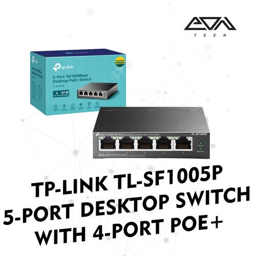 Jual Tp-link TL-SF1005P 5-Port 10/100Mbps Desktop Switch with 4-Port ...