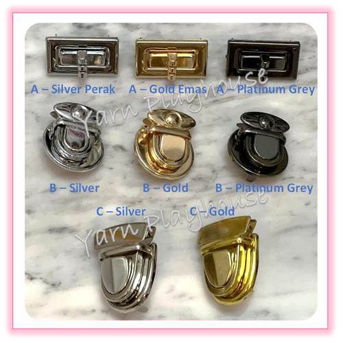 Jual Kunci sodok tas emas gold besi back buckle lock gold - B, Silver ...