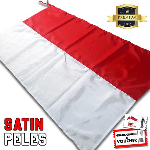 Jual Bendera Merah Putih ukuran 100x150 120 x 180 bahan satin Peles ...
