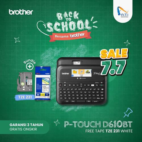 Promo BROTHER Printer Label Maker PT-D610BT Portable Bluetooth D610 ...
