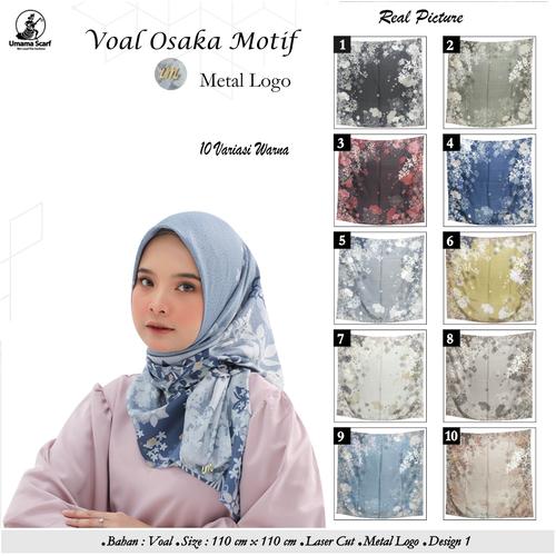 Jual Jilbab Segi Empat Premium Voal Osaka Design 1 Metal Logo by Umama ...