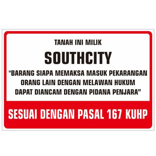 Jual Rambu Pesanan Khusus Tanah South City - Kota Tangerang - Jual ...