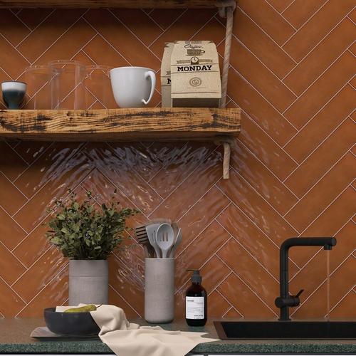 Jual Keramik Decorative Merek Venus Type Takko Haze Burnt Orange Glossy ...