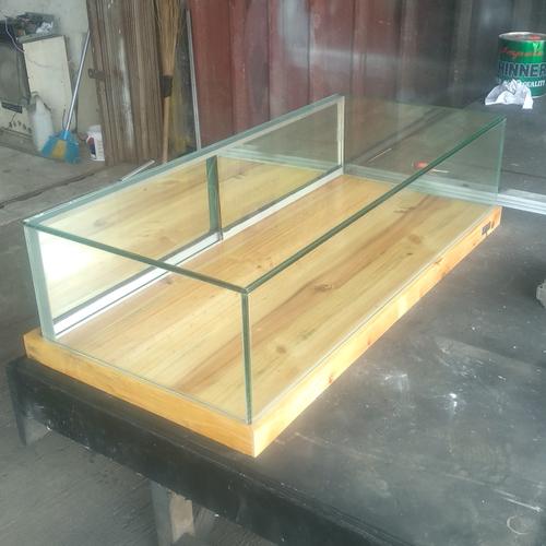 Jual etalase kue roti frameless kaca 60x45x25 pintu sliding alas kayu ...