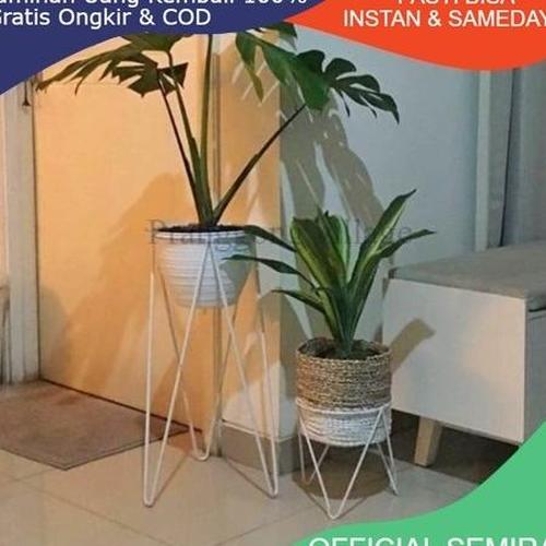 Jual Standing Pot Bunga Model V / dudukan pot besi DIAMETER 20CM TINGGI ...