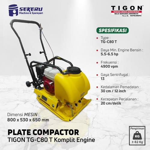 Jual Mesin Stemper Kodok Plate Compactor TIGON TG-C80 T Komplit Engine ...