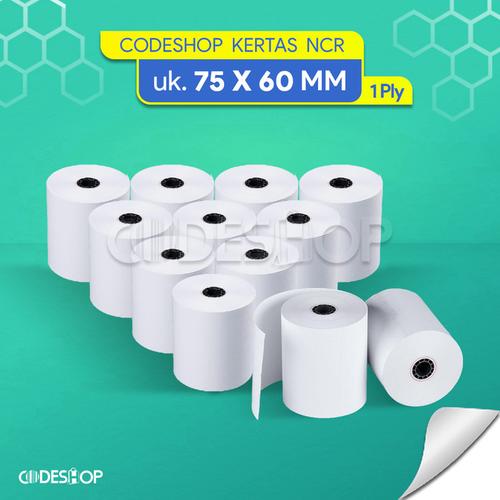 Jual Codeshop Kertas Struk Kasir Bahan NCR 75x60 mm 1 Rangkap 1 Pack ...