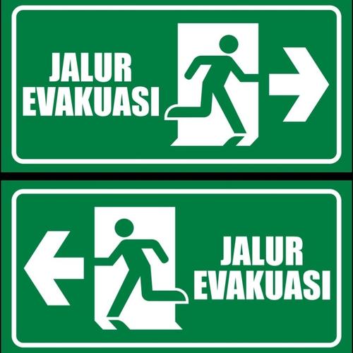 Jual Sign Stiker Jalur Evakuasi Arah Panah / Stiker Pintu Darurat Uk ...