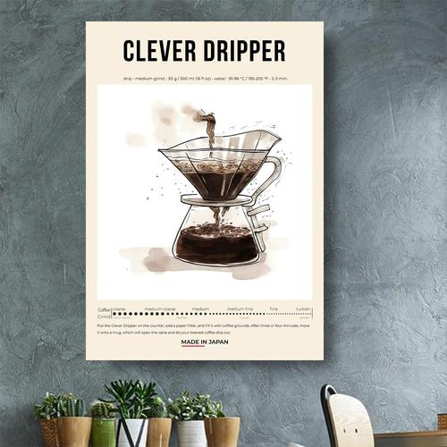Jual Poster COFFEE Poster frame kopi hiasan dinding CAFE CLEVER DRIPPER ...