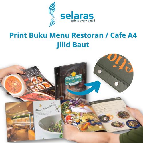 Promo Cetak / Print Buku Menu Restoran / Cafe A4 Jilid Baut Selaras ...