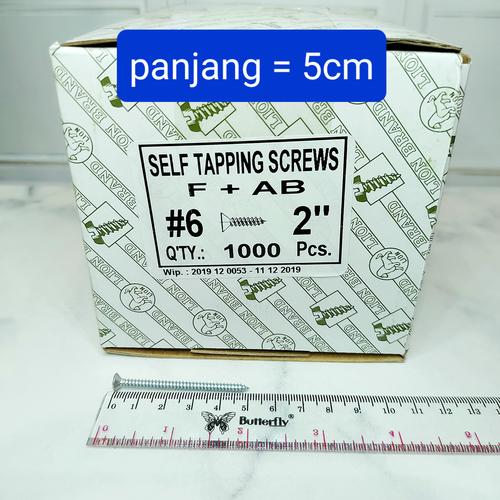 Jual Sekrup/Skrup Taping FH/JF 6x2" Self Tapping Screws Lion F+AB 5cm ...