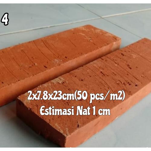 Jual Bata tempel Gurat textur kasar/bata expose terakota - Merah besar ...