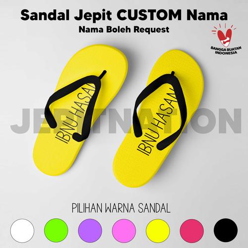 Jual [SANDAL JEPIT] Custom Nama POLOS spons anak cewe cowo wanita pria ...