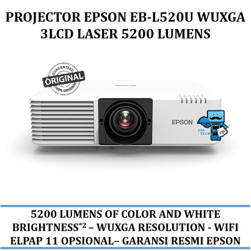 Promo Projector Epson Eb-L520u Wuxga 3lcd Laser 5200 Lumens Cicil 0% 3x ...