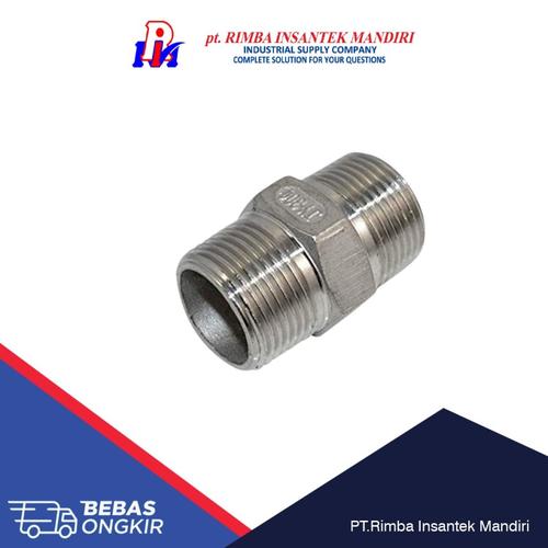 Jual Double Nepple Stainless SS 304 Drat 1 1/4" Inch - Dobel Nepel 304 LS - Kota Bandung - PT ...
