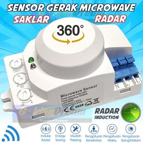 Jual Saklar Sensor Gerak Microwave Radar Switch 220v 12v 5.8Ghz Motion ...